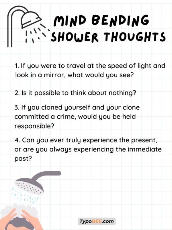What are Good Shower Thoughts Questions? [Here are 190+ Ideas] - TypoBEE