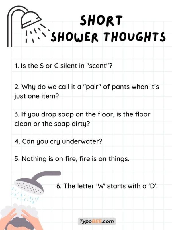 What are Good Shower Thoughts Questions? [Here are 190+ Ideas] - TypoBEE